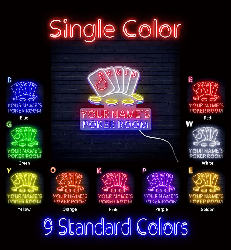 Name Personalized Poker Room Casino Extra-large Ultra-bright LED Neon ...