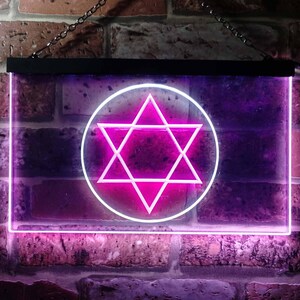 Star of David Bedroom Decoration Dual Color LED Neon Sign - Etsy