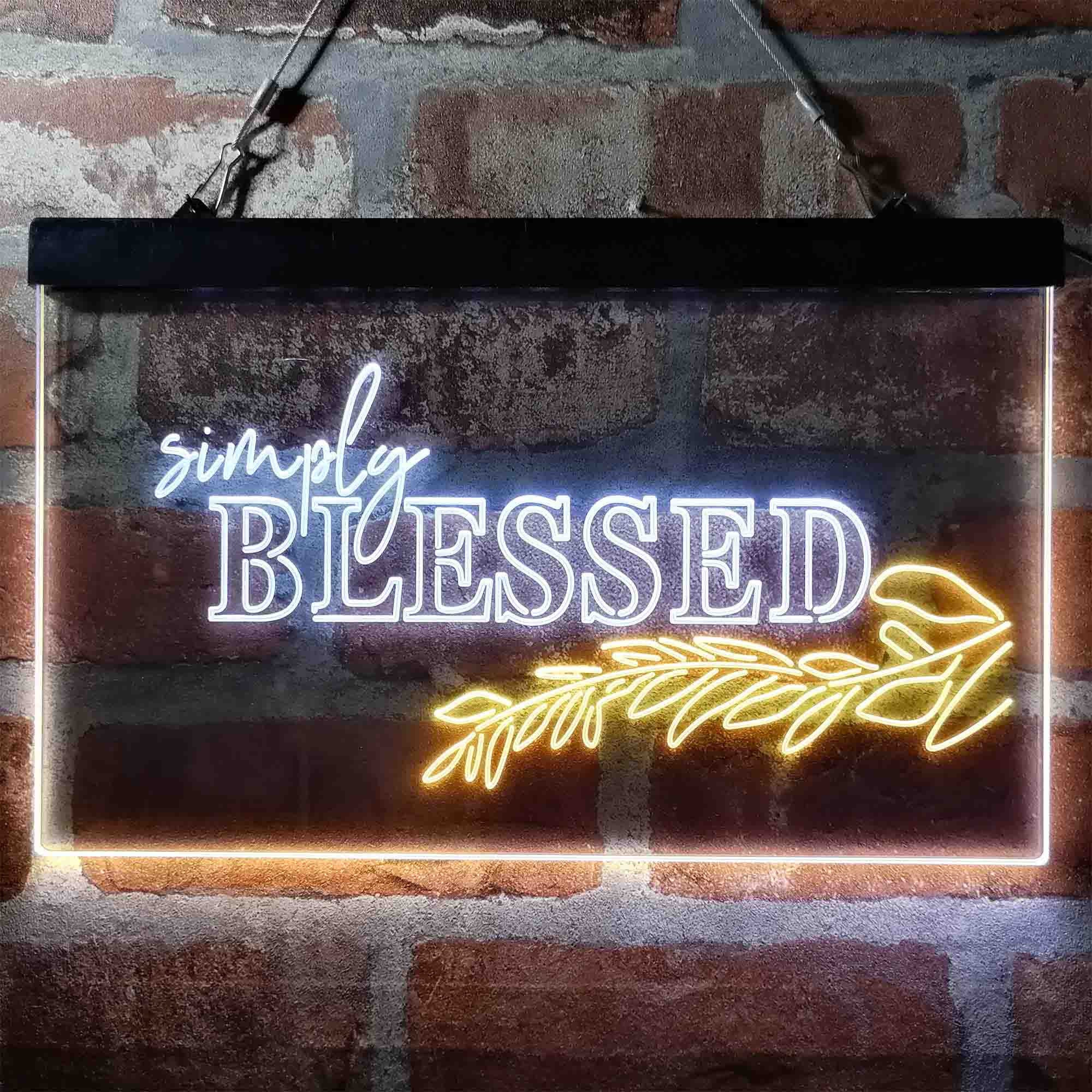 Simple Blessed Natural Display Dual Color LED Neon Sign | Etsy