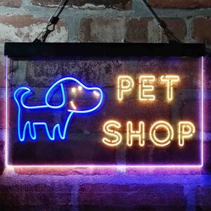 Pet Shop Dog Cat Animals Dual Color LED Neon Sign St6-i3990 - Etsy