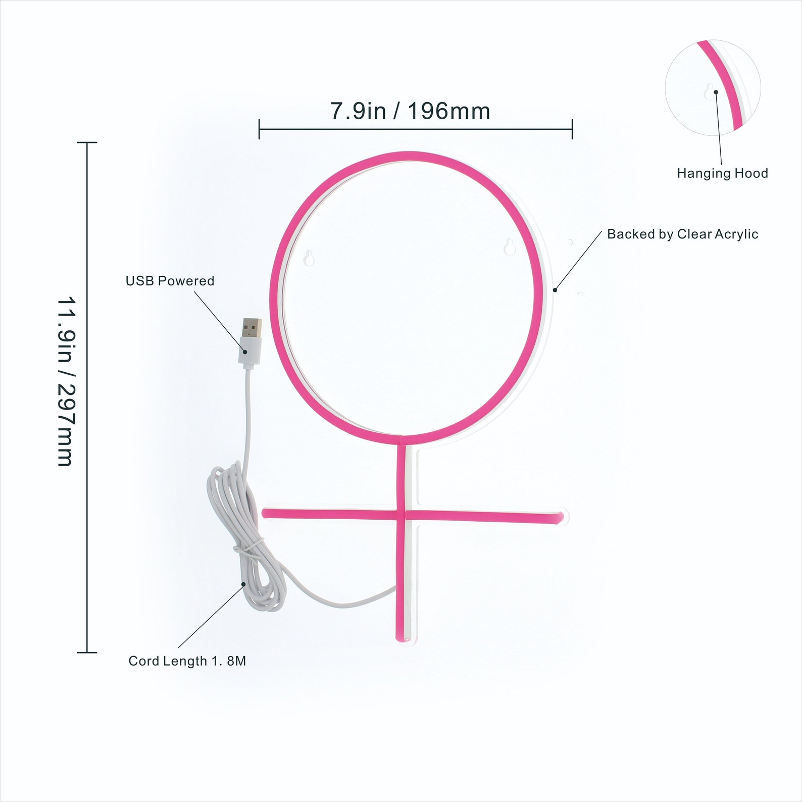 Female Symbol Decoration Flex Silicone LED Neon Sign | Etsy