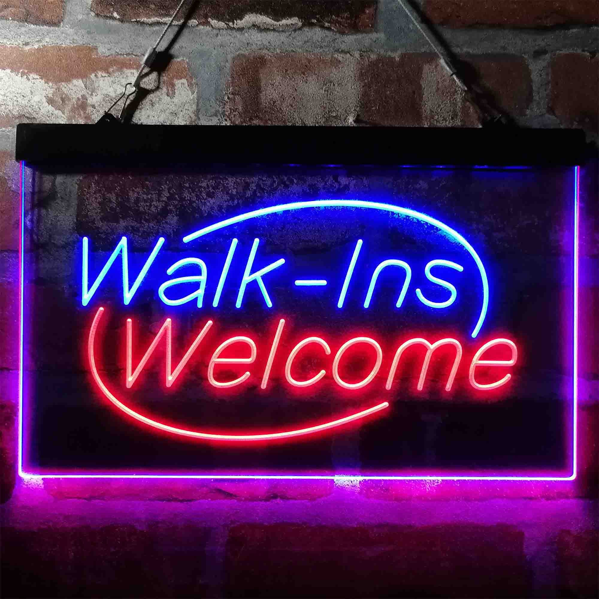 Walk-Ins Welcome Display Shop Dual Color LED Neon Sign | Etsy