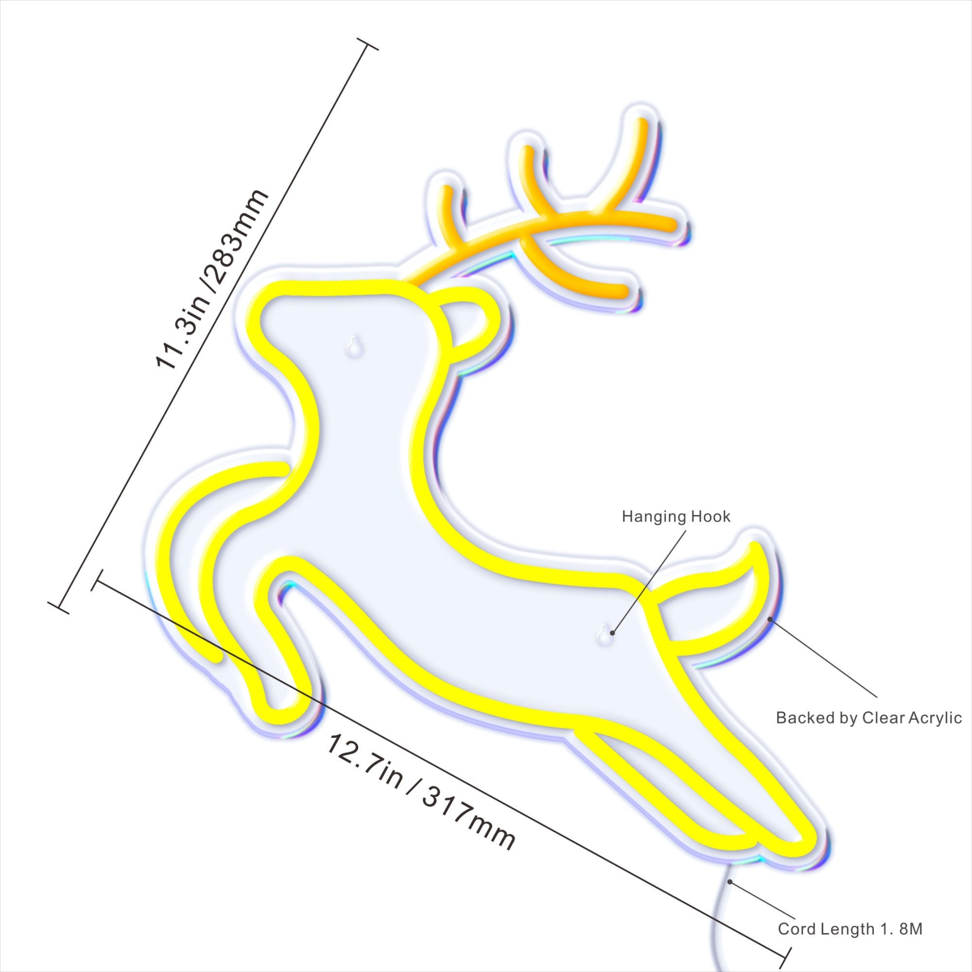 Deer Decoration Flex Silicone LED Neon Sign St16-fnu0182 | Etsy