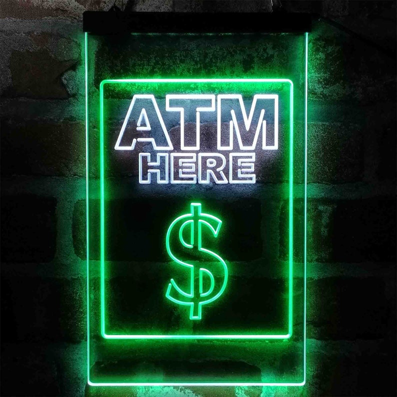 ATM Here Money Signal Dual Color LED Sign St6-i3994 | Etsy
