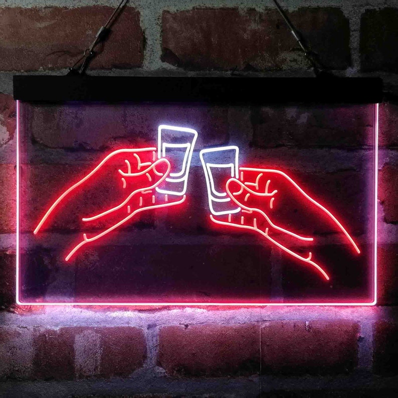 Vodka Shots Cheers Friends Dual Color LED Neon Sign St6-i4068 - Etsy