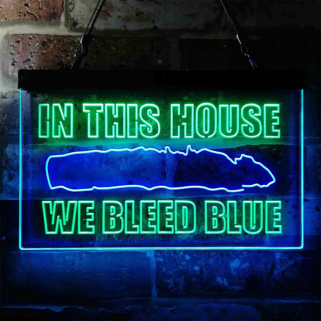 In This House We Bleed Blue Dual Color LED Neon Sign St6-i3948 - Etsy