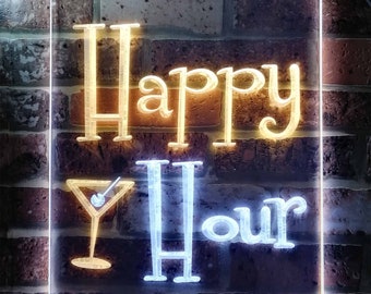 Light up Happy Hour Sign - Etsy