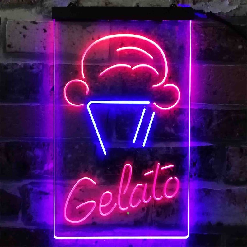Gelato Ice Cream Shop Dual Color LED Neon Sign St6-i3802 - Etsy