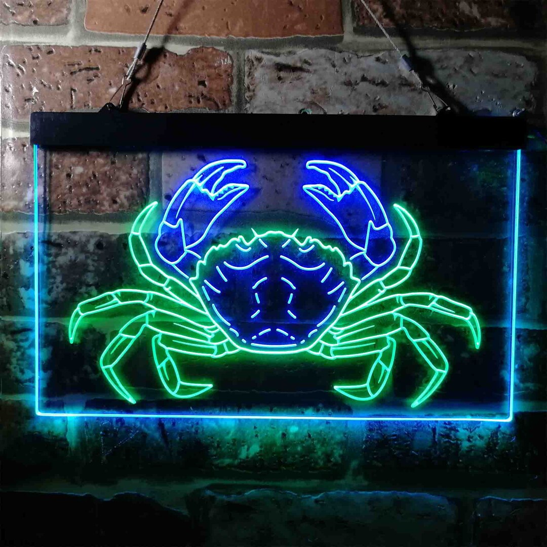 Crab Seafood Ocean Display Dual Color LED Neon Sign St6-i3717 - Etsy