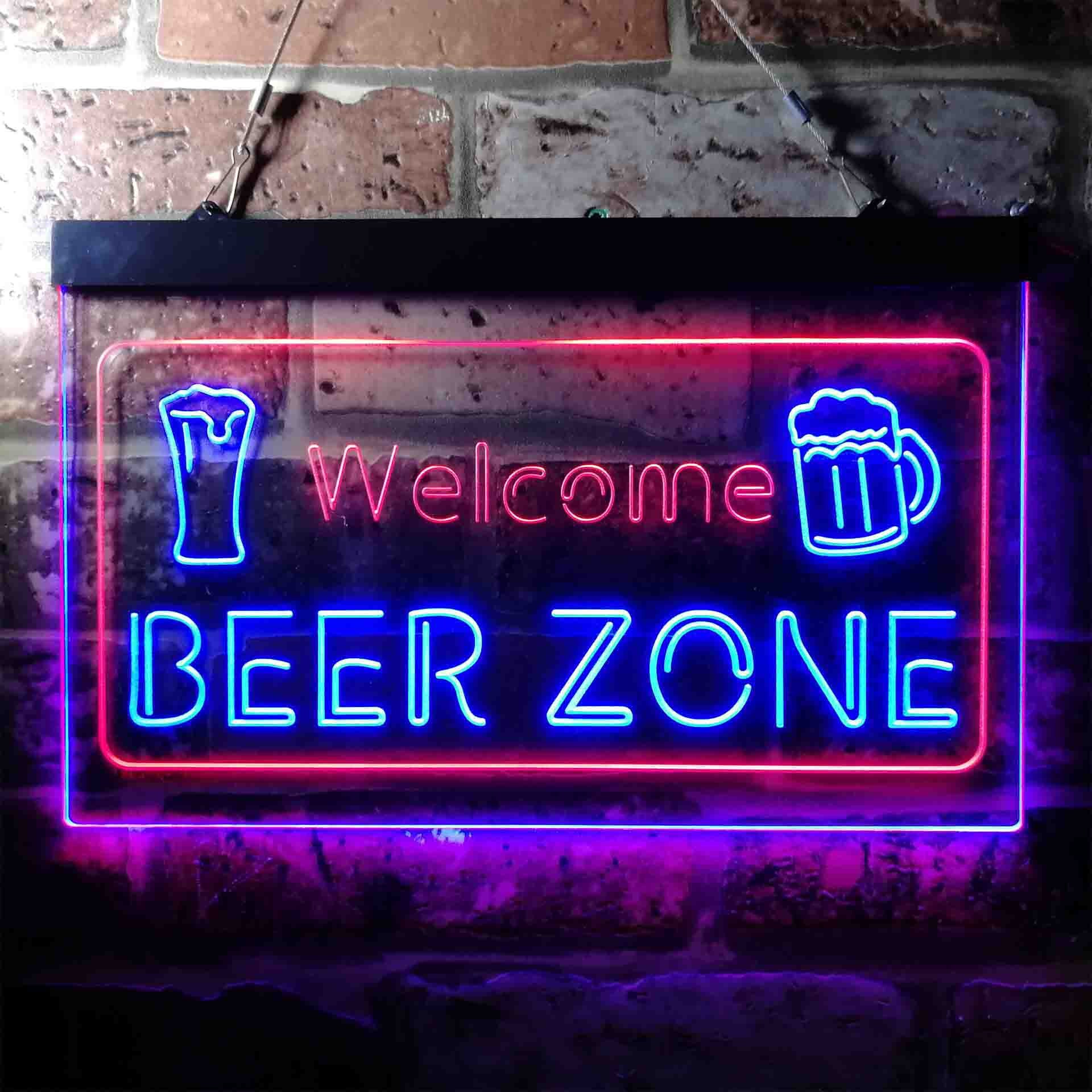 Welcome Beer Zone Bar Club Dual Color LED Neon Sign St6-i3667 | Etsy