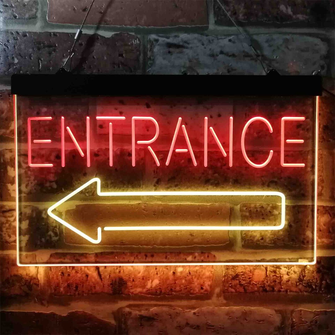 Entrance Arrow Left Dual Color LED Neon Sign St6-i3896 - Etsy