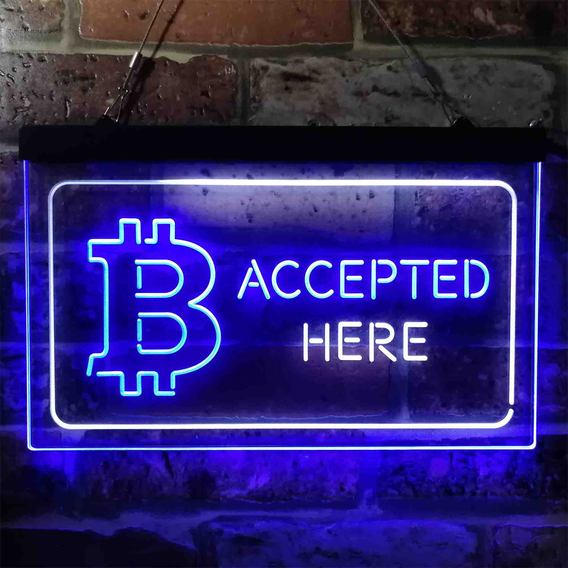 Bitcoin Accepted Here Dual Color LED Neon Sign st6-i3884 | Etsy