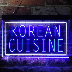 Korean Cuisine Restaurant Dual Color LED Neon Sign St6-i3843 - Etsy