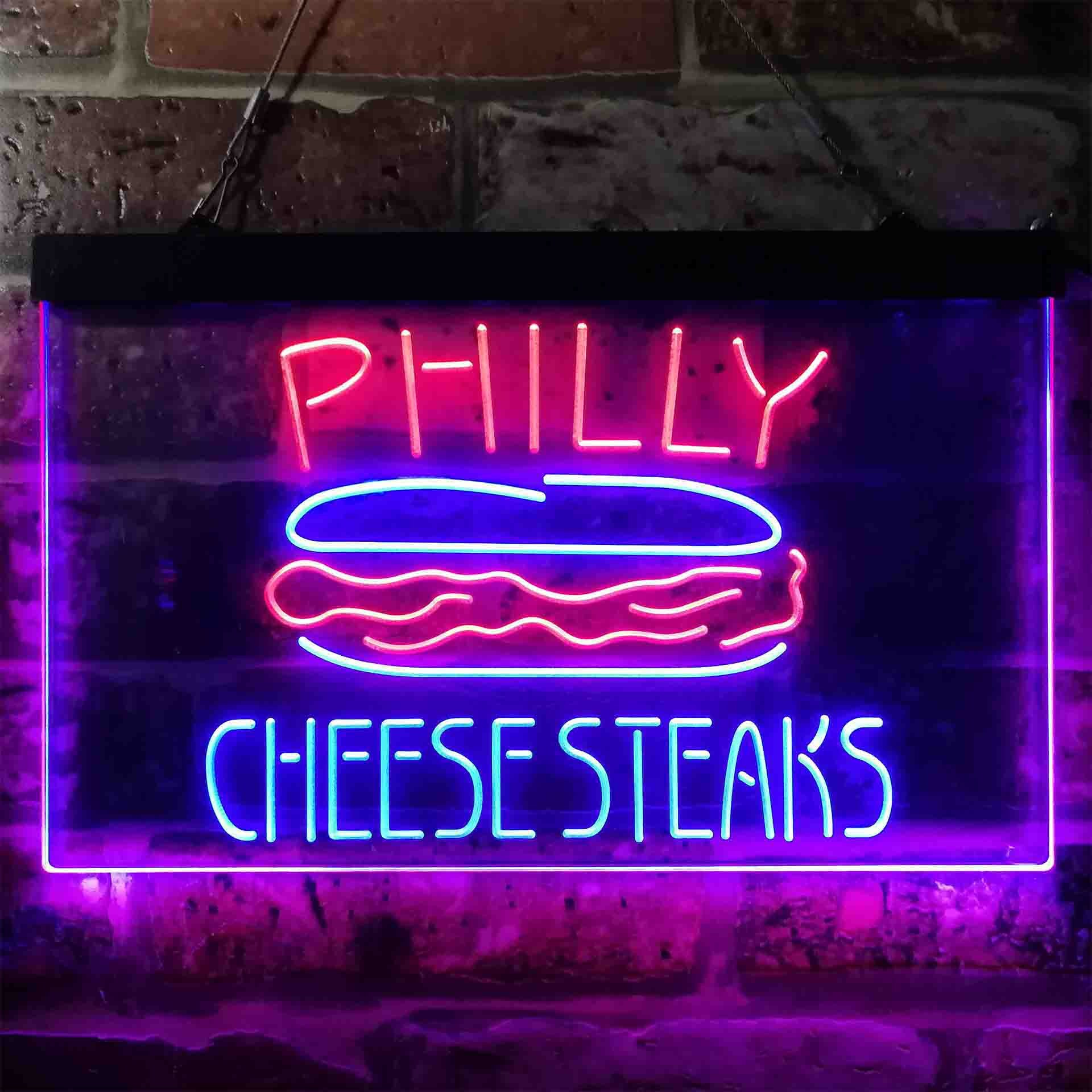 Philly Cheese Steaks CafÃ© Dual Color LED Neon Sign st6-i3850 | Etsy
