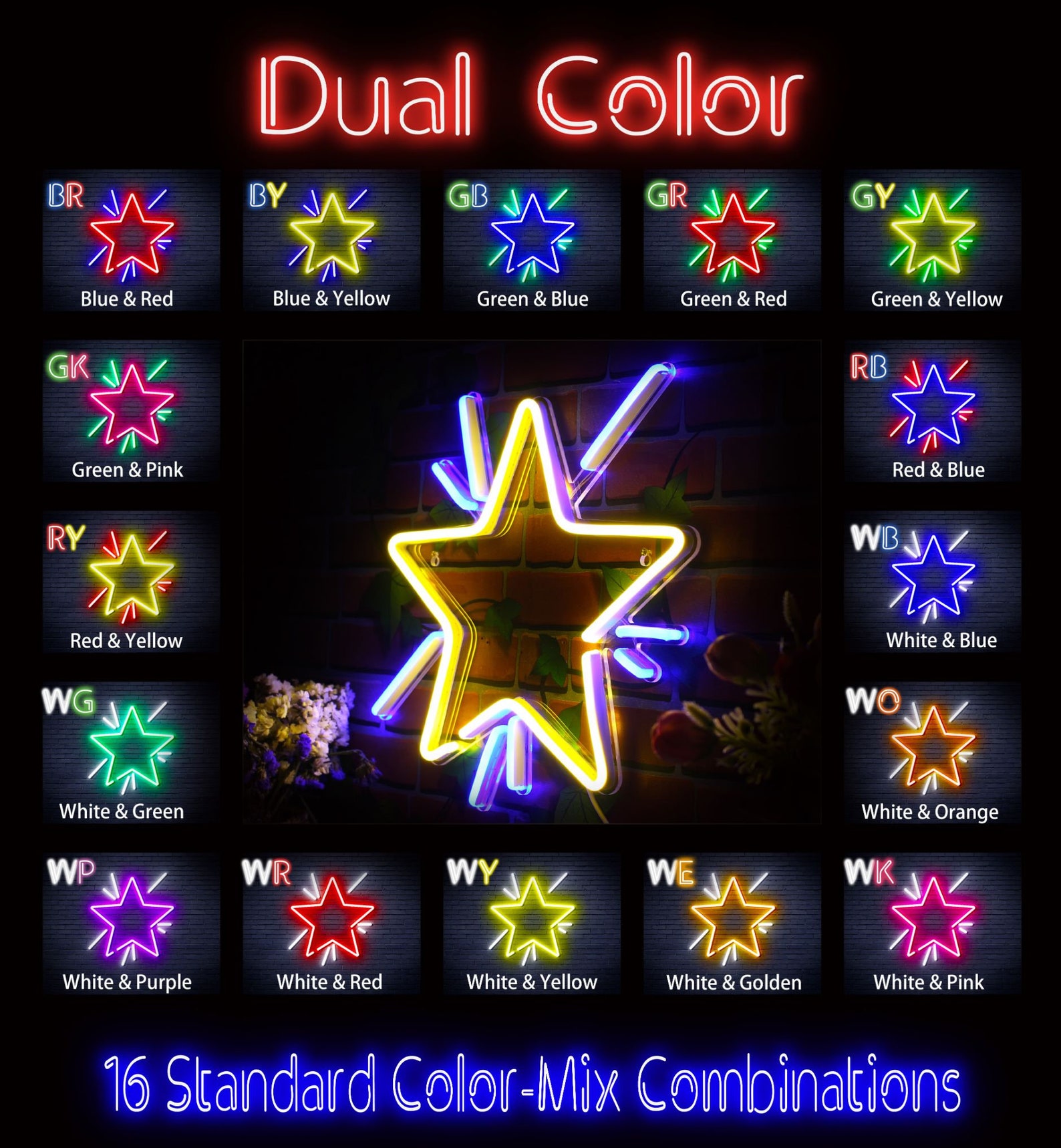 Flashing Star Decoration Flex Silicone LED Neon Sign - Etsy