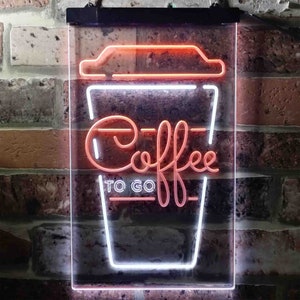 Coffee to Go Shop Display Dual Color LED Neon Sign St6-i3707 - Etsy