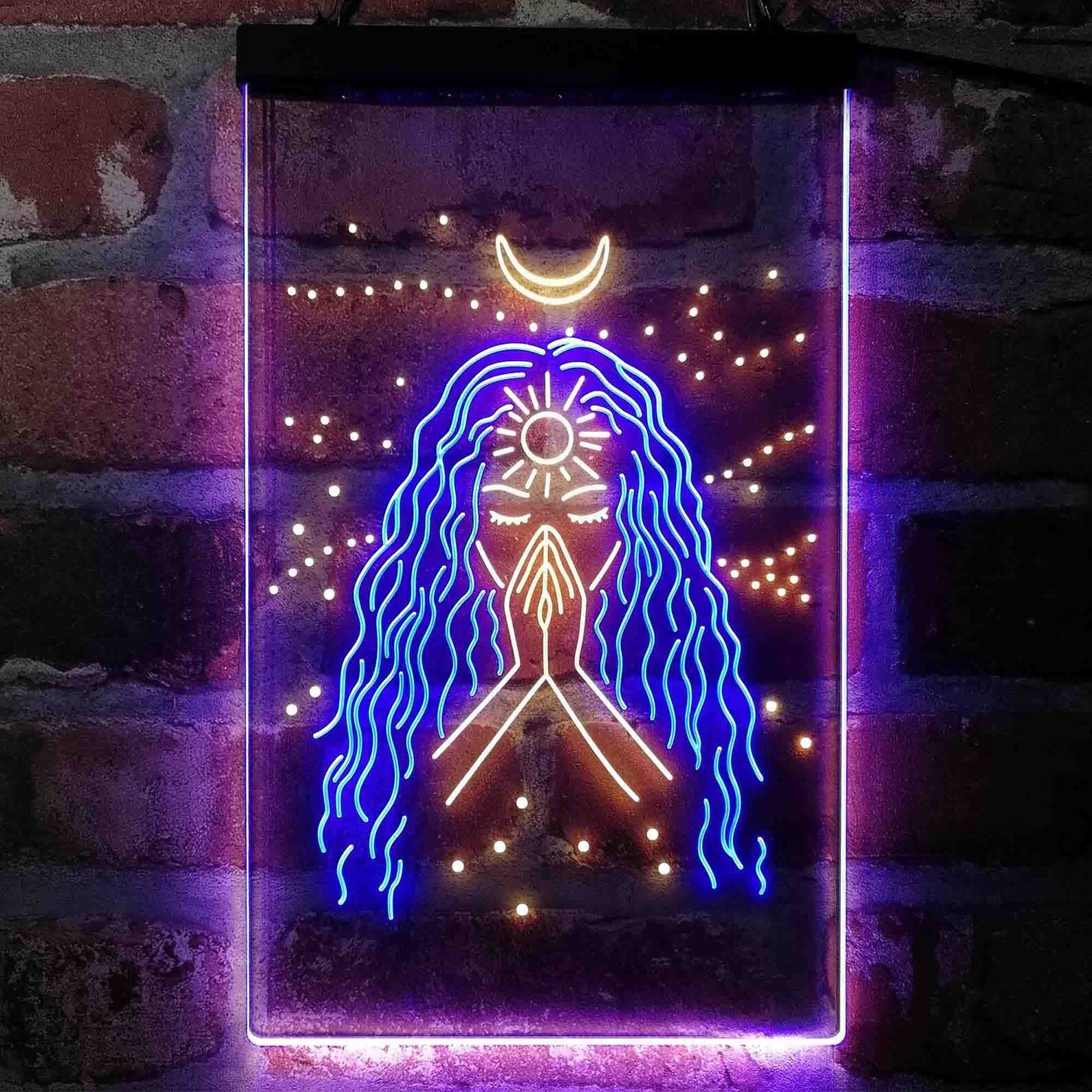 Psychic Girl Moon Star Bedroom Decoration Dual Color LED Sign | Etsy