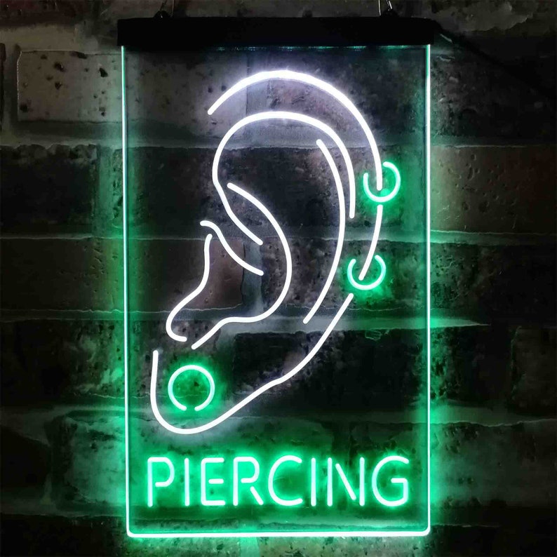 Ear Piercing Display Tattoo Shop Dual Color LED Sign st6-i3880 | Etsy