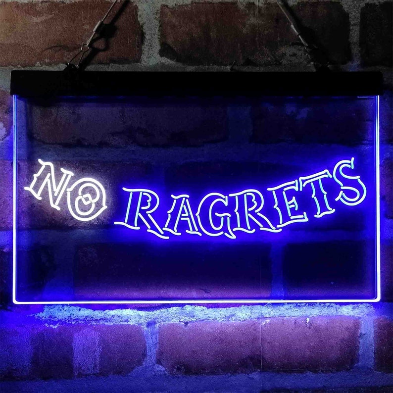 No Ragrets Tattoo Art Dual Color LED Neon Sign St6-i4057 | Etsy