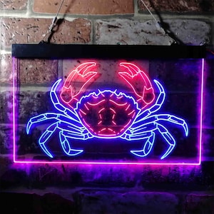 Crab Seafood Ocean Display Dual Color LED Neon Sign St6-i3717 - Etsy