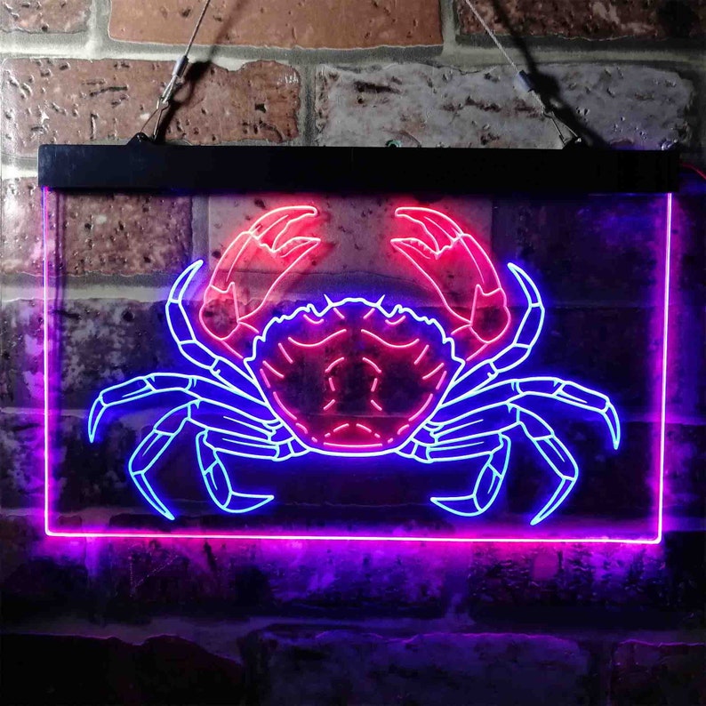 Crab Seafood Ocean Display Dual Color LED Neon Sign St6-i3717 - Etsy