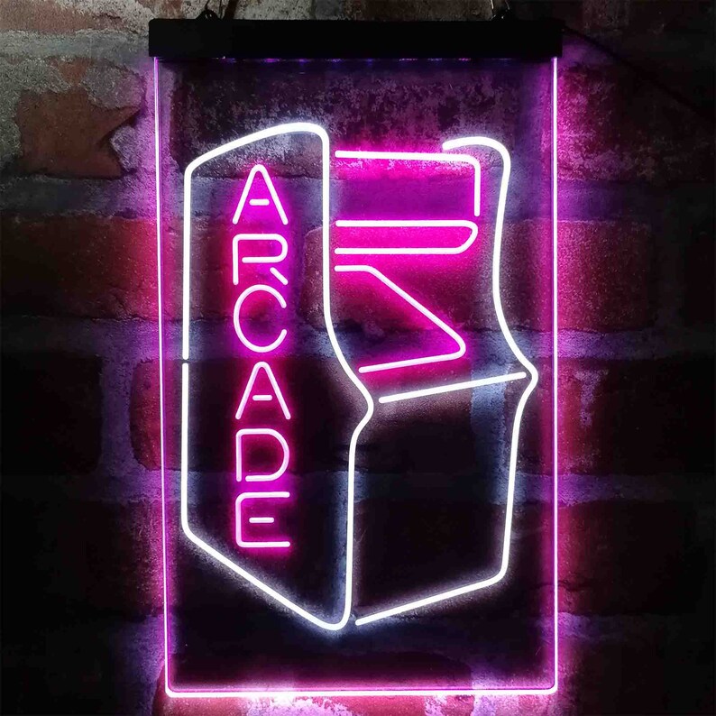 Arcade Game Room Kid Room Party Display Dual Color LED Sign - Etsy