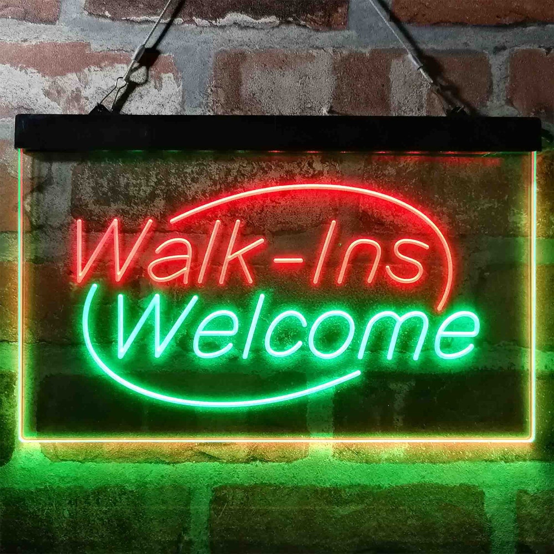 Walk-Ins Welcome Display Shop Dual Color LED Neon Sign | Etsy