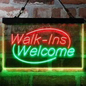 Walk-ins Welcome Display Shop Dual Color LED Neon Sign St6-i4005 - Etsy