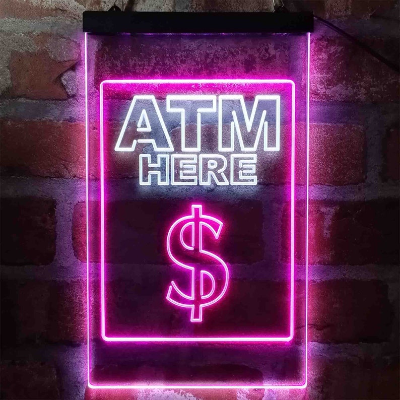 ATM Here Money Signal Dual Color LED Sign St6-i3994 | Etsy