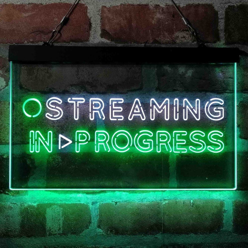Streaming in Progress Display Dual Color LED Neon Sign - Etsy UK