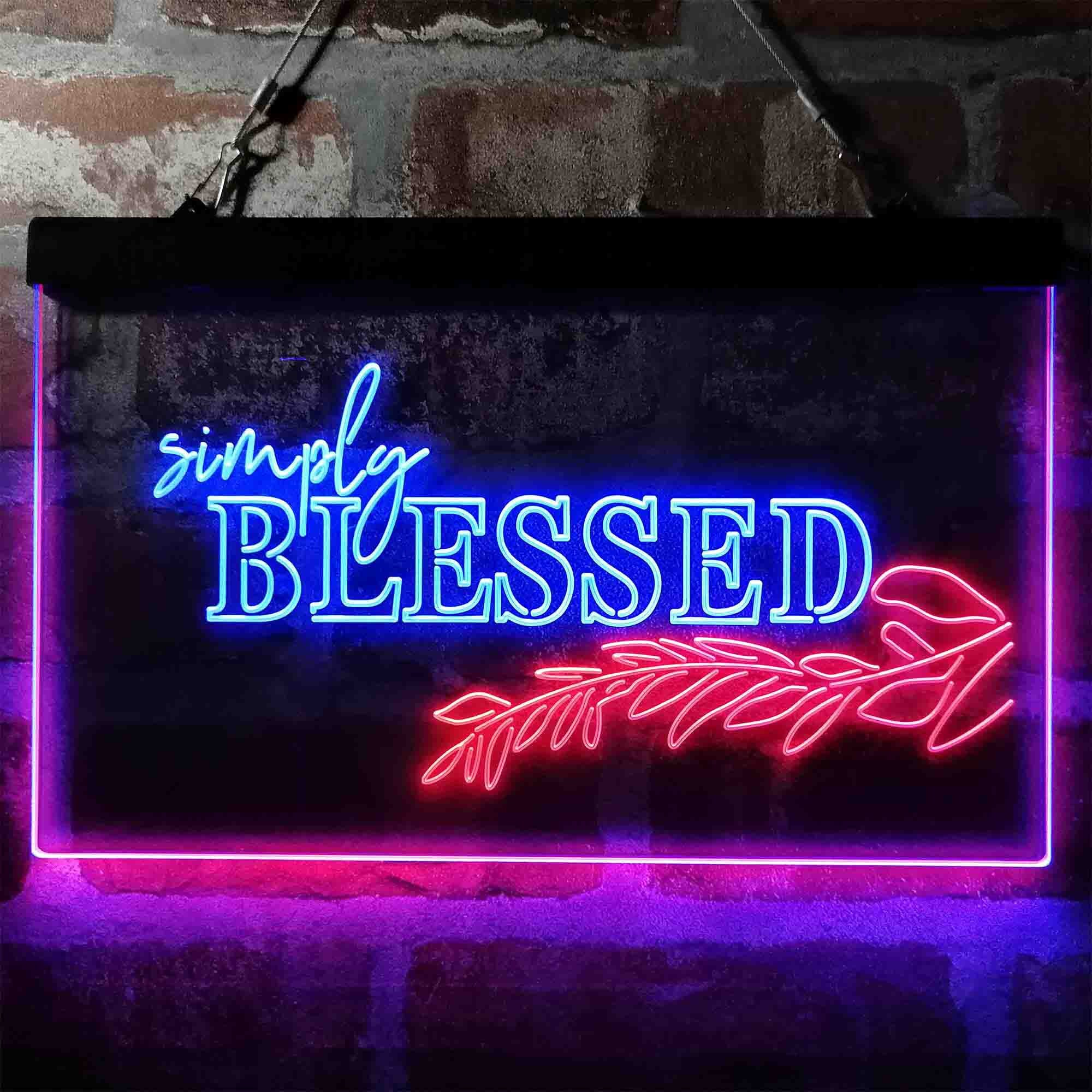 Simple Blessed Natural Display Dual Color LED Neon Sign | Etsy