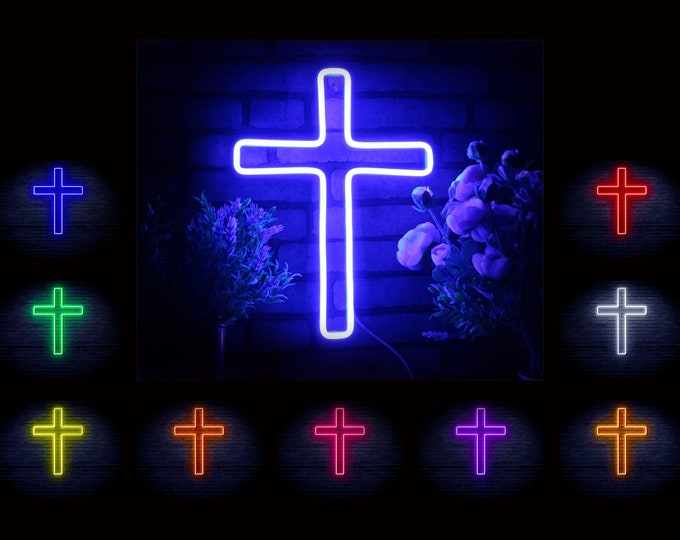 Neon Crucifix Light Bulb Jesus on the Cross Artful Aerolux - Etsy