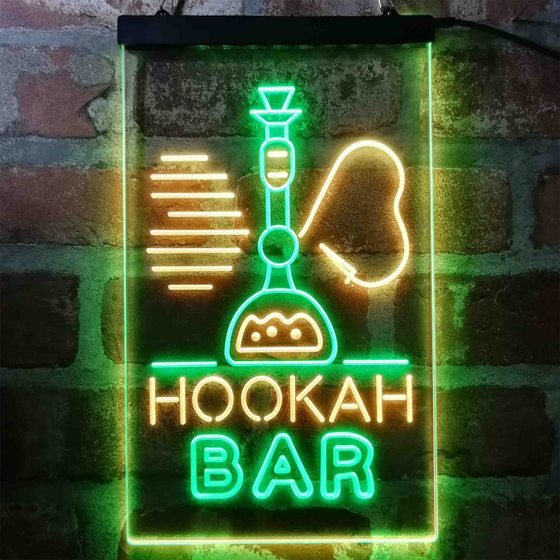 Hookah Bar Smoke Shop Dual Color LED Sign St6-i4010 | Etsy
