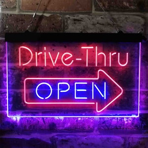 Drive Thru Open Arrow Right Dual Color LED Neon Sign St6-i3886 - Etsy