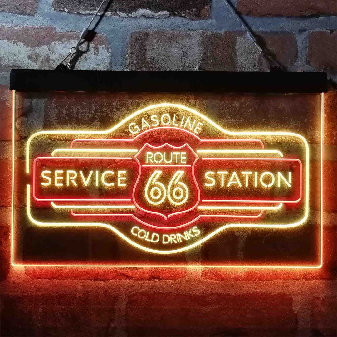 Route 66 Gasoline Dual Color LED Neon Sign St6-i3982 - Etsy