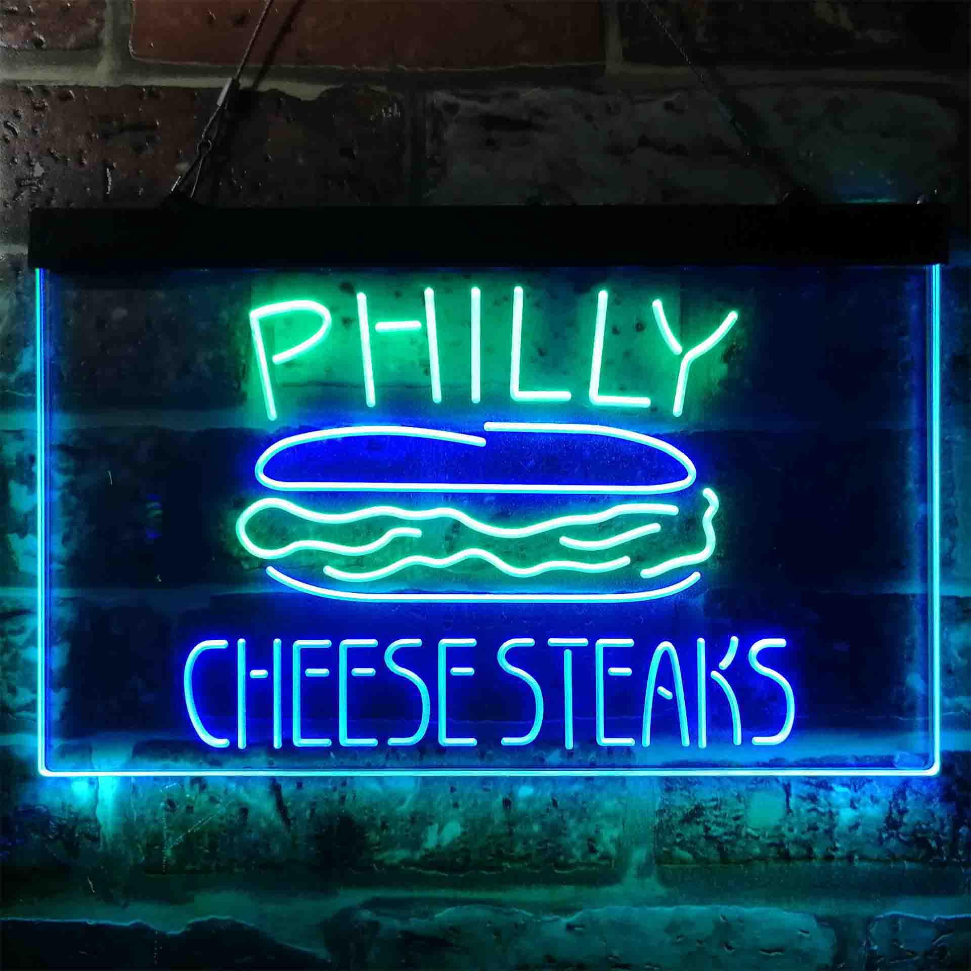Philly Cheese Steaks CafÃ© Dual Color LED Neon Sign st6-i3850 | Etsy