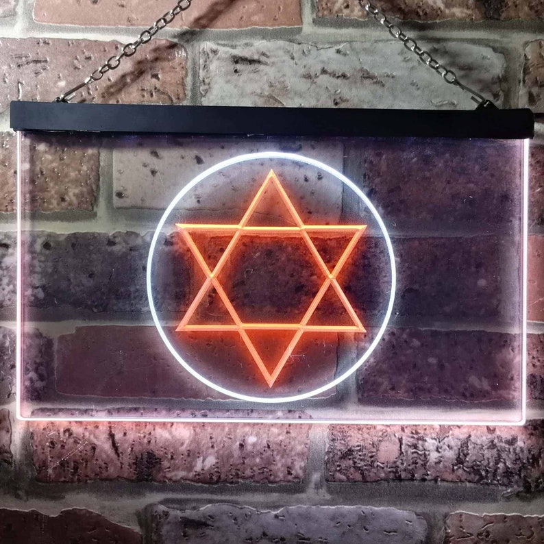 Star of David Bedroom Decoration Dual Color LED Neon Sign | Etsy