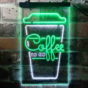Coffee To Go Shop Display Dual Color LED Neon Sign st6-i3707 | Etsy