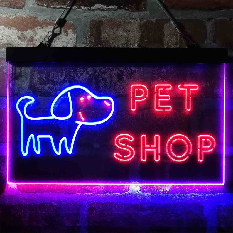 Pet Shop Dog Cat Animals Dual Color LED Neon Sign St6-i3990 - Etsy