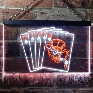 Royal Flush Casino Poker Game Room Dual Color LED Neon Sign St6-i0942 ...
