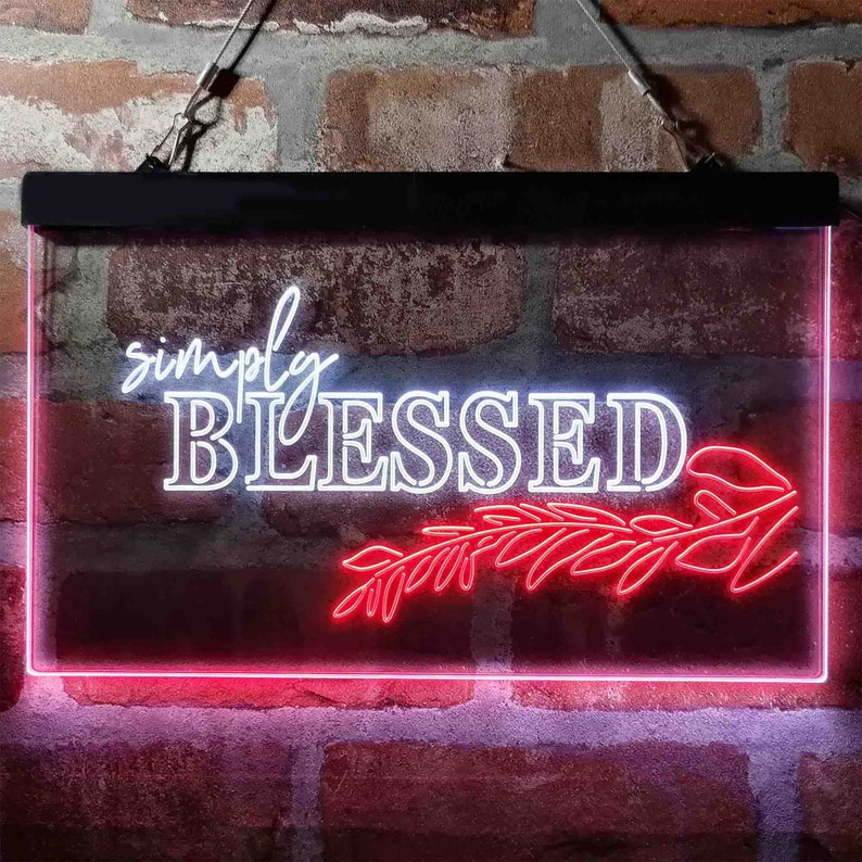 Simple Blessed Natural Display Dual Color LED Neon Sign - Etsy