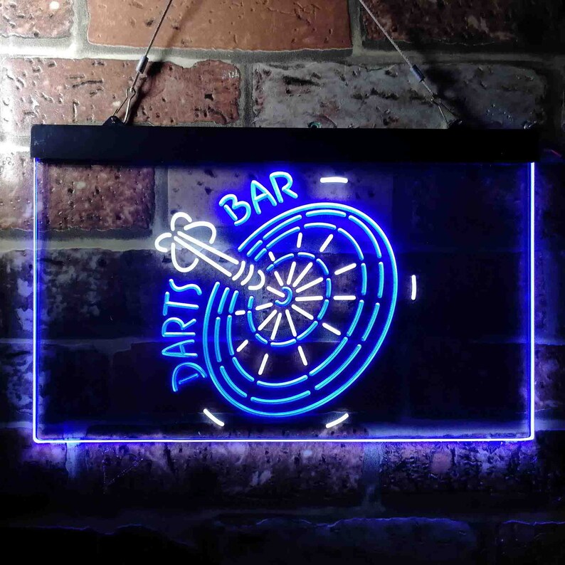 Darts Bar Club Scoreboard Dual Color LED Neon Sign St6-i3682 - Etsy