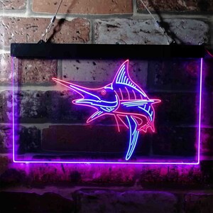 Marlin Fish Room Man Cave Dual Color LED Neon Sign St6-i3723 - Etsy