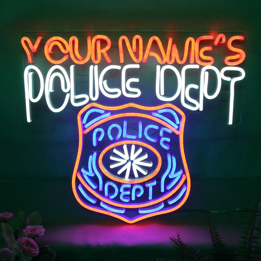 Name Personalized Police Department Extra-large Ultra-bright LED Neon ...