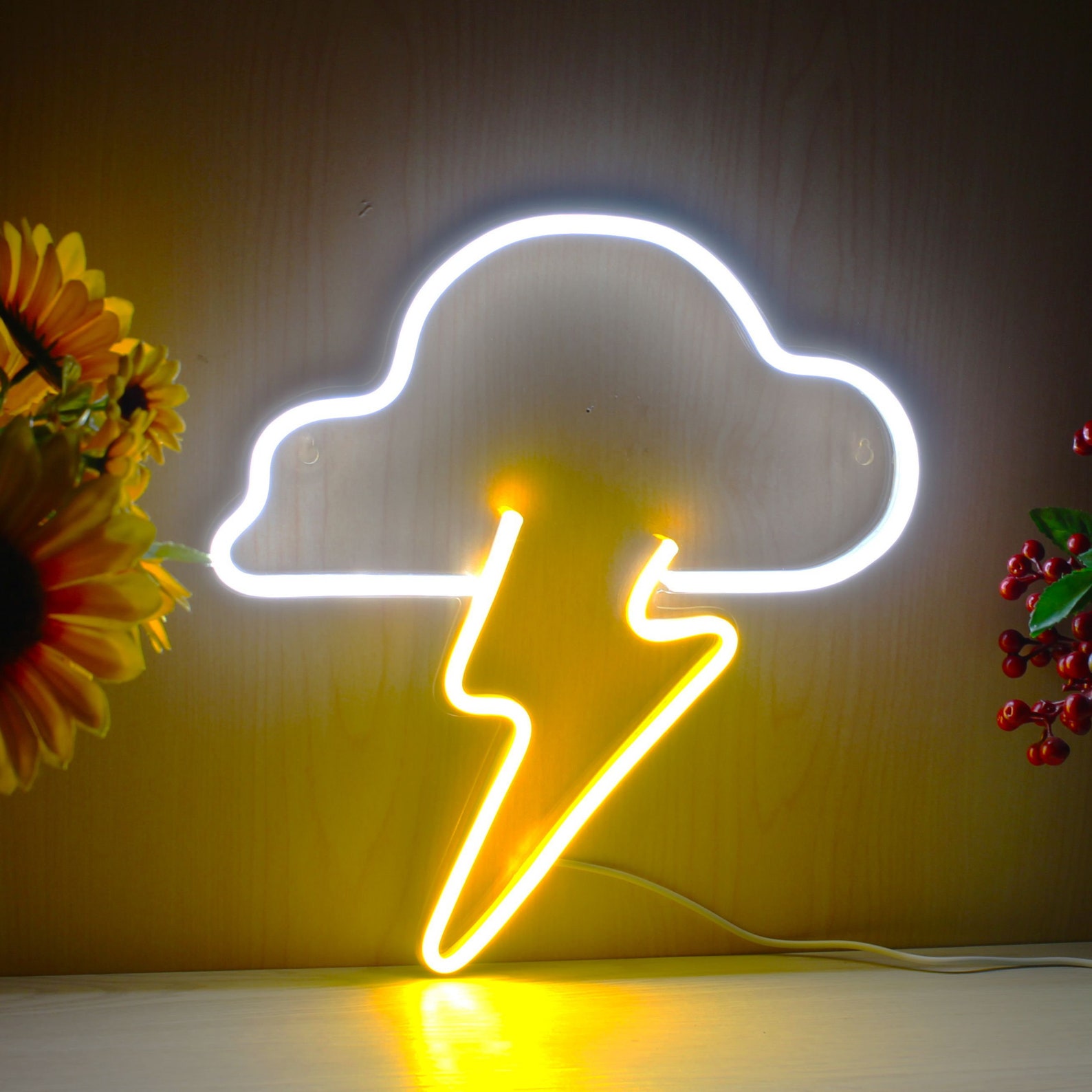 Lightning Bolt & Cloud Flex Silicone LED Neon Sign St16-fnu0003 - Etsy