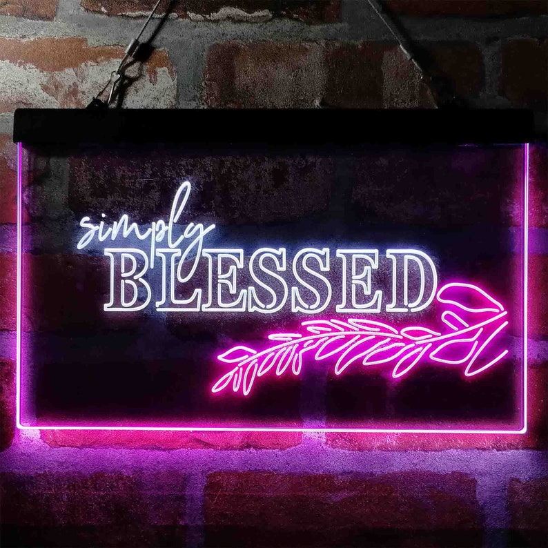 Simple Blessed Natural Display Dual Color LED Neon Sign - Etsy