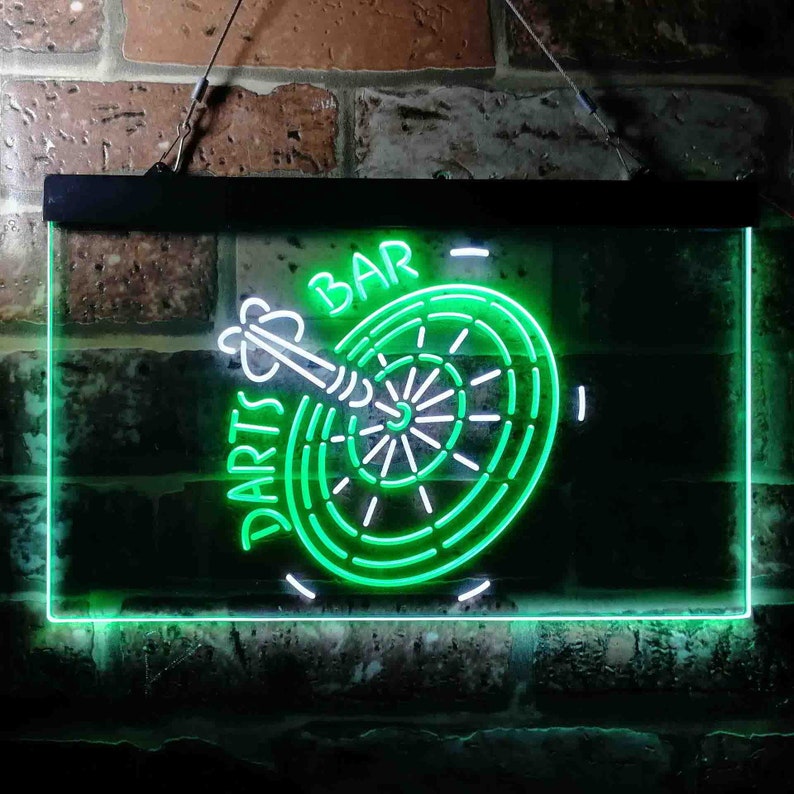 Darts Bar Club Scoreboard Dual Color LED Neon Sign St6-i3682 - Etsy