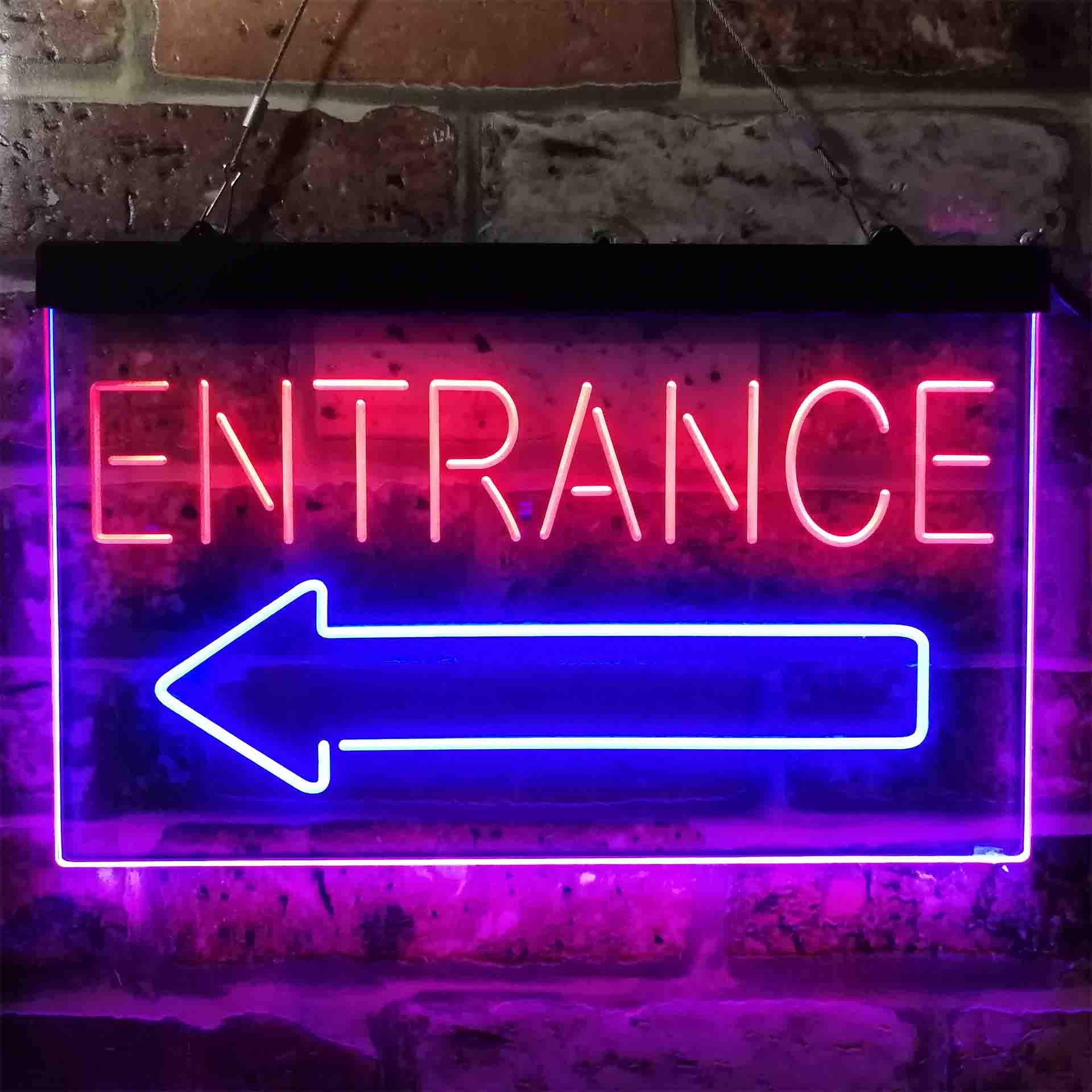 Entrance Arrow Left Dual Color LED Neon Sign St6-i3896 | Etsy