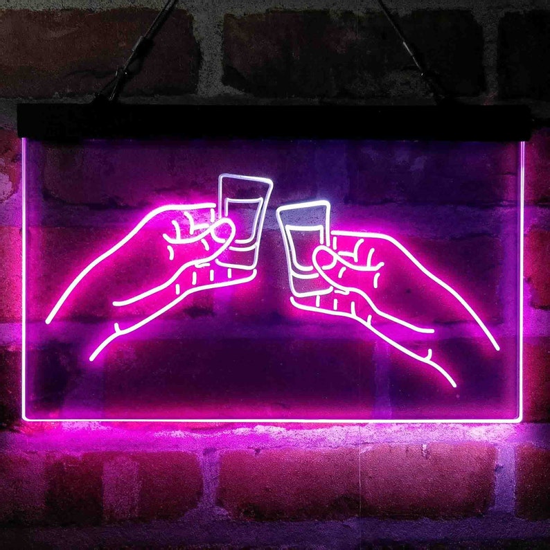 Vodka Shots Cheers Friends Dual Color LED Neon Sign St6-i4068 - Etsy