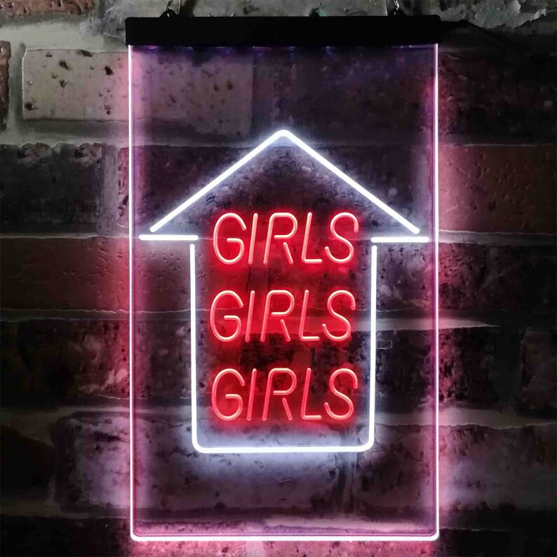 Girls Girls Girls Arrow Room Display Dual Color LED Neon Sign - Etsy